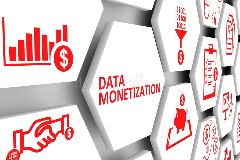 Data monetization concept stock illustration. Illustration of service ...