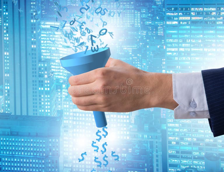 Data Monetization Concept with Funnel and Businessman Stock Image ...