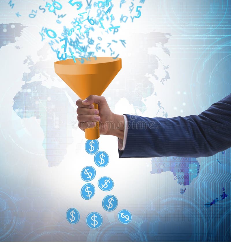 Data Monetization Concept with Funnel and Businessman Stock Image ... Data Monetization Concept with Funnel and Businessman Stock Image ...