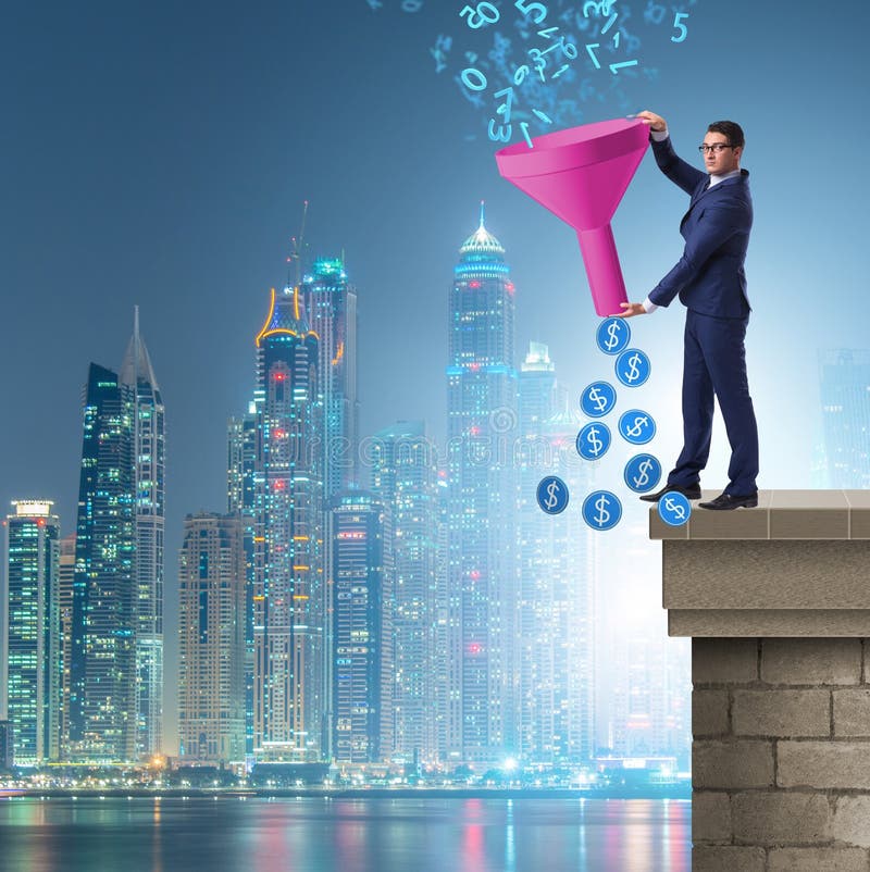 Data Monetization Concept with Funnel and Businessman Stock Photo ... Data Monetization Concept with Funnel and Businessman Stock Photo ...