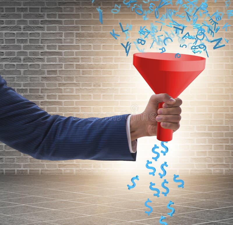 Data Monetization Concept with Funnel and Businessman Stock Photo ... Data Monetization Concept with Funnel and Businessman Stock Photo ...