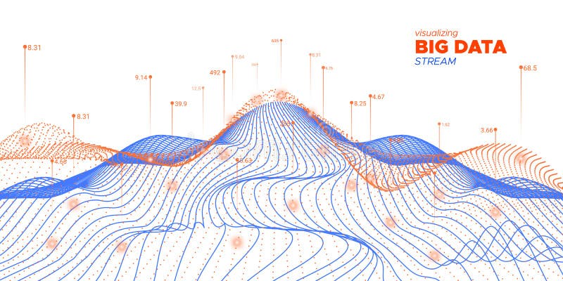 Data Motion. White Technology Visualization Stock Vector - Illustration ...