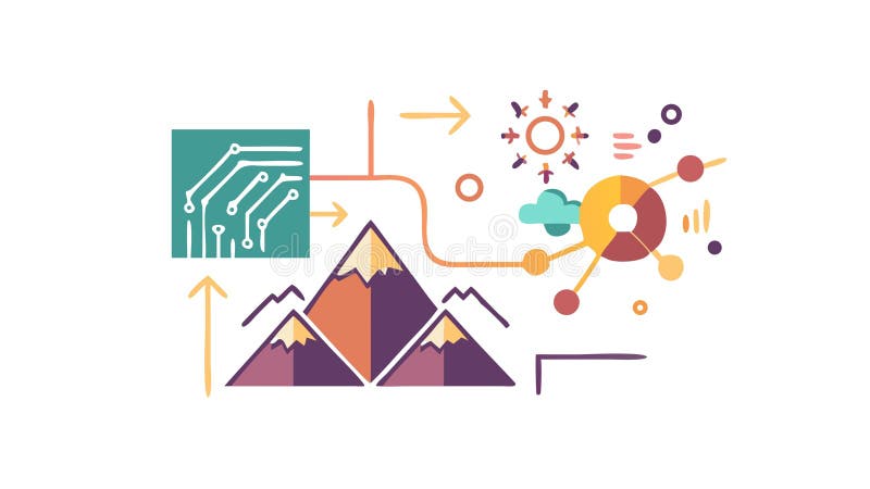 Data Mountains, Abstract Information Visualization, Vector Design ...