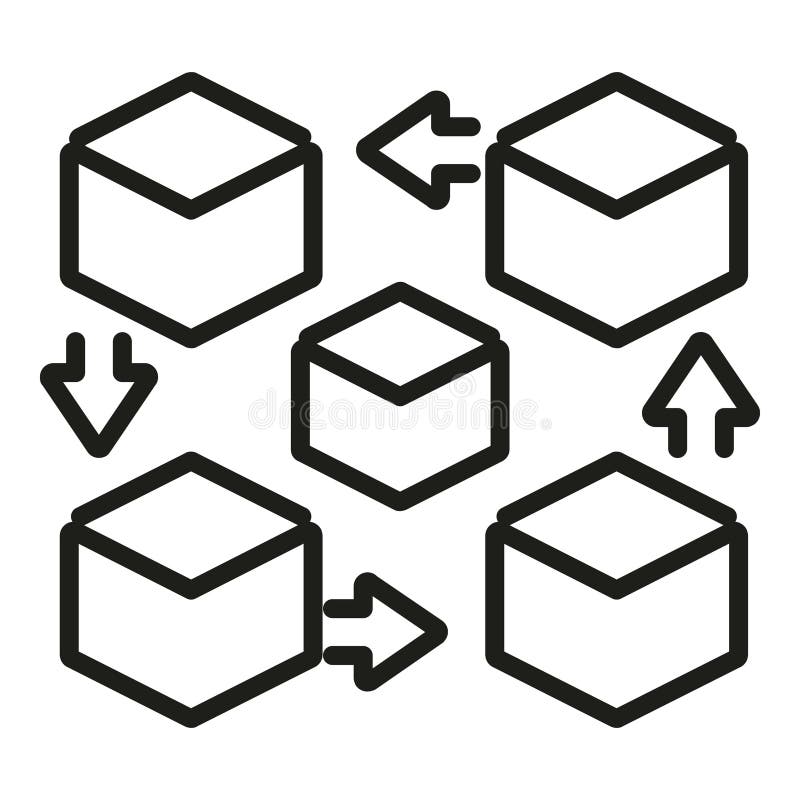 Data Move Icon Outline Vector. Block Chain Stock Vector - Illustration ...