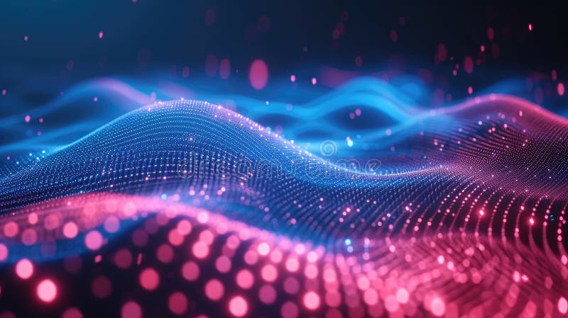 Big Data. Neon Symbol on Blue Map Background with Binary Code. Data ...