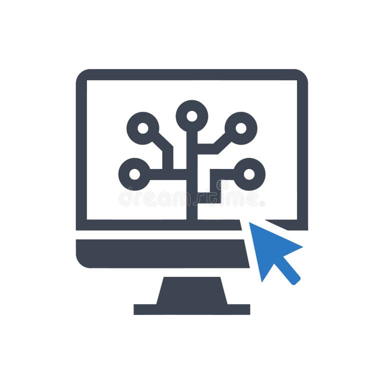 Data Network Computer Icon stock vector. Illustration of computer ...