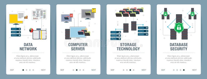 Data Server, Secure Connection and File Transfer Stock Vector ...