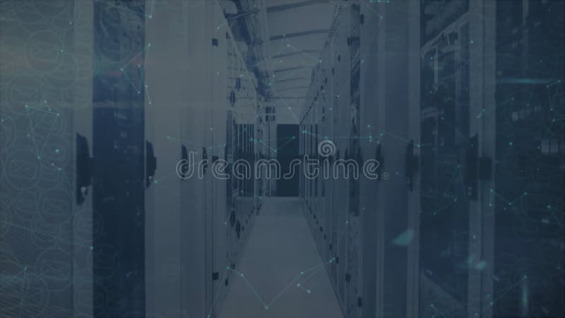 Data Network Connections Animation Over Server Racks in Data Center Stock Video - Video of ...