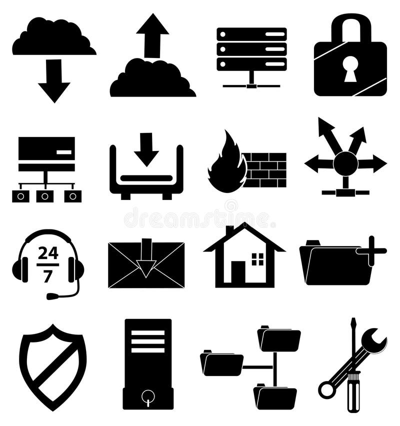 Data Network icons set stock illustration. Illustration of ...