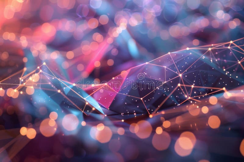 Data Network in Low Poly stock illustration. Illustration of visual ...