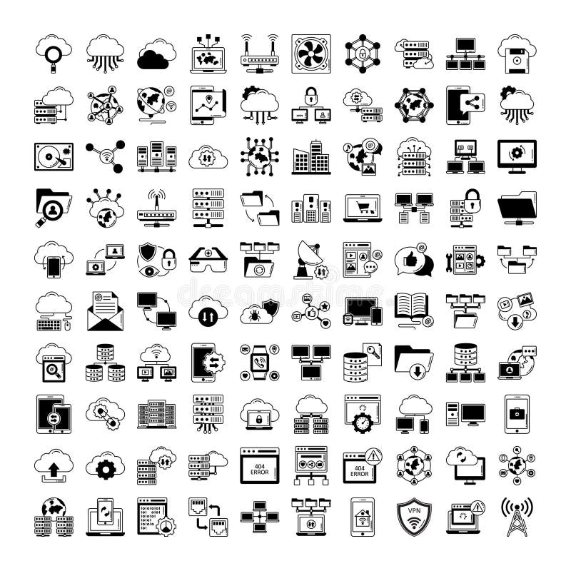 Data and Networking Vector Icons Set Every Single Icon Can Be Easily Modified or Edited Stock ...