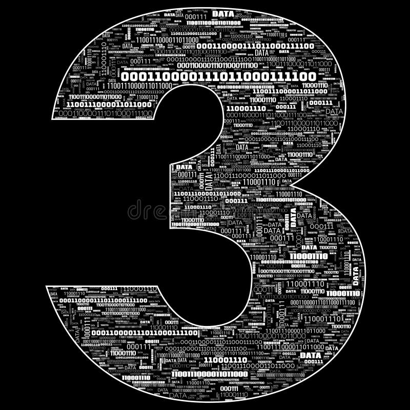 Data Numbers 1 2 3 4 5 6 7 8 9 0 Pitch Black Background Stock ...