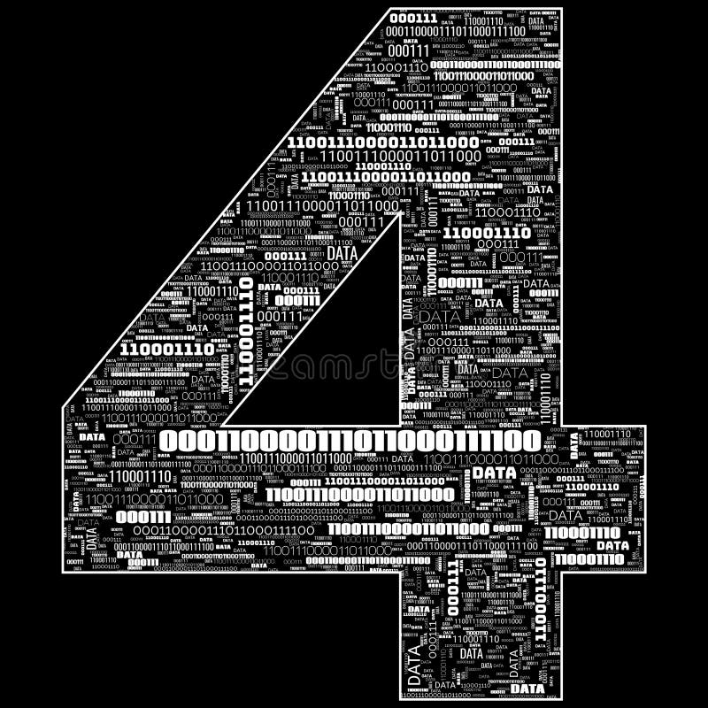 Data Numbers 1 2 3 4 5 6 7 8 9 0 Pitch Black Background Stock ...