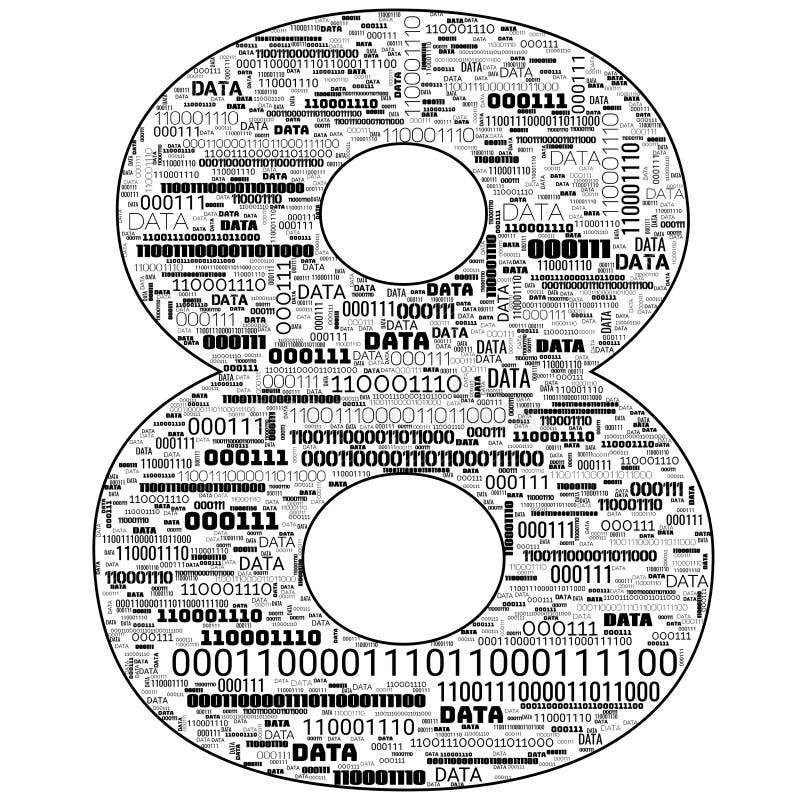 Data Numbers 1 2 3 4 5 6 7 8 9 0 Pure White Background Stock ...