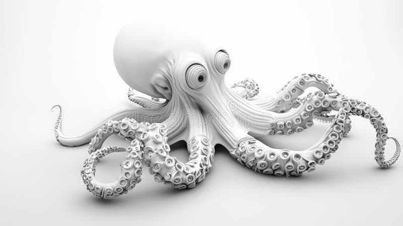 Data Octopus on White Background. Generative AI Stock Photo - Image of ...