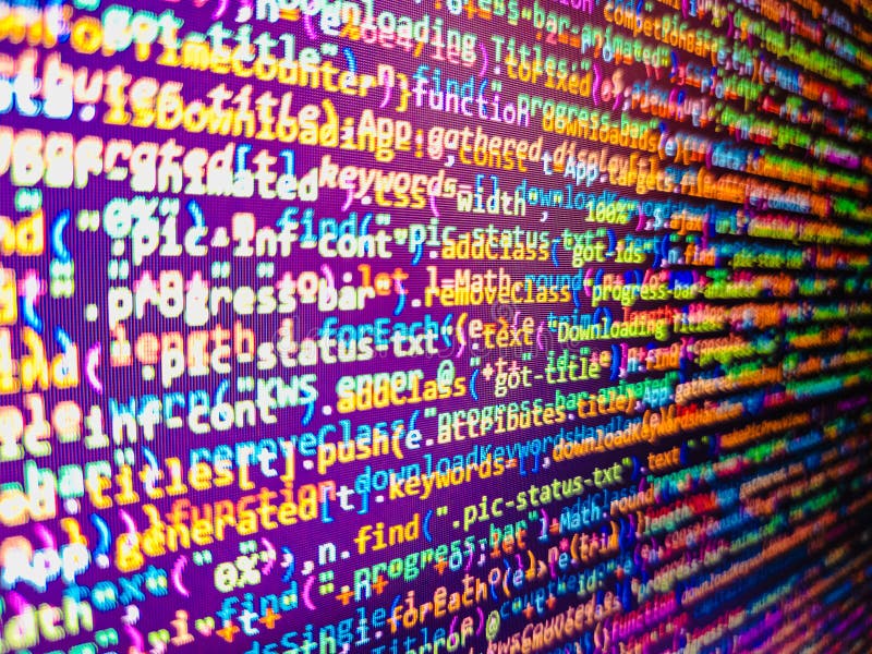 Data Optimization, HTML Code on the Screen Editor, Dark Screen ...
