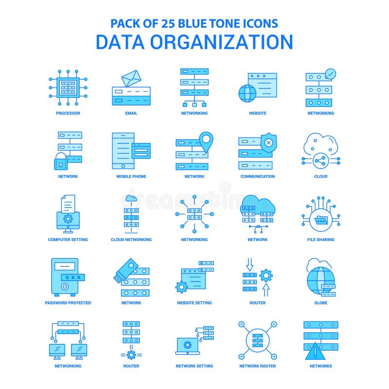 Project Management Blue Tone Icon Pack - 25 Icon Sets Editorial Stock ...