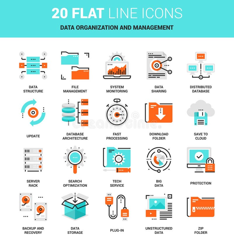 Data Organization and Management Stock Vector - Illustration of manage ...