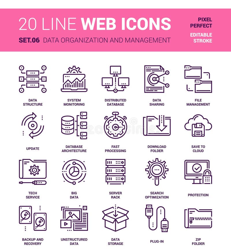 Data Organization and Management Stock Vector - Illustration of manage ...