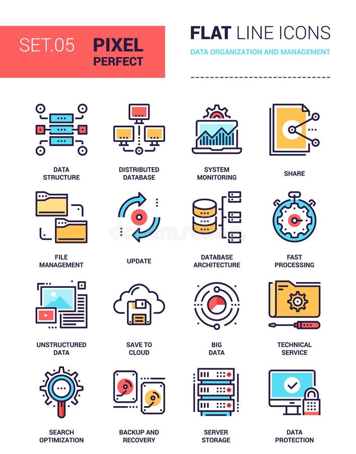 Data Organization and Management Stock Vector - Illustration of ...
