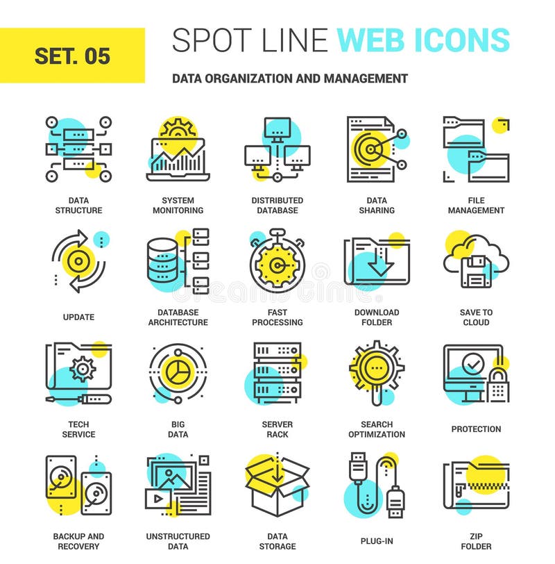 Data Organization and Management Stock Vector - Illustration of manage ...