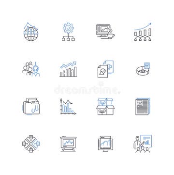 Data Organization Platform Line Icons Collection. Categorization ...