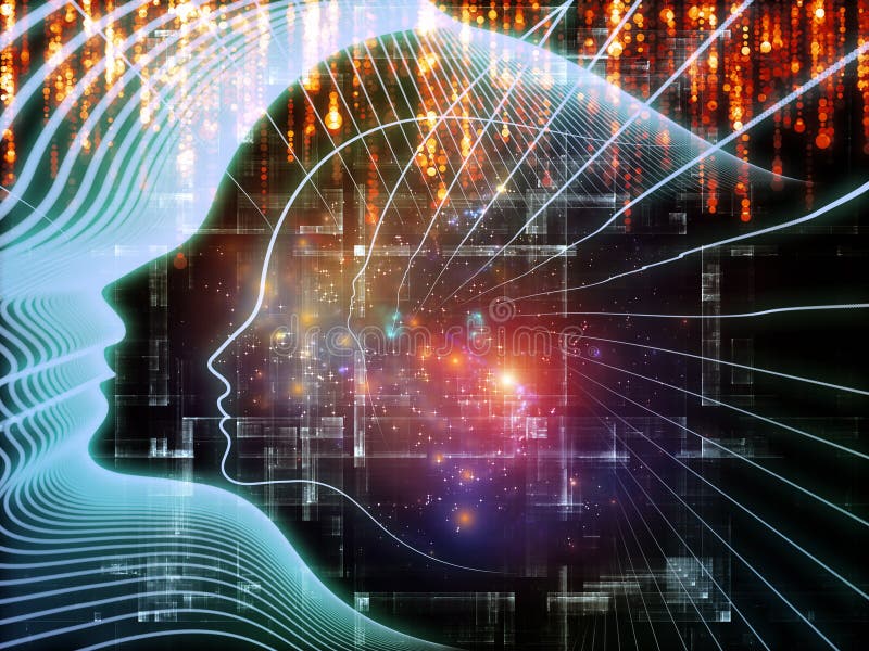 Data over Mind stock illustration. Illustration of shine - 198598587