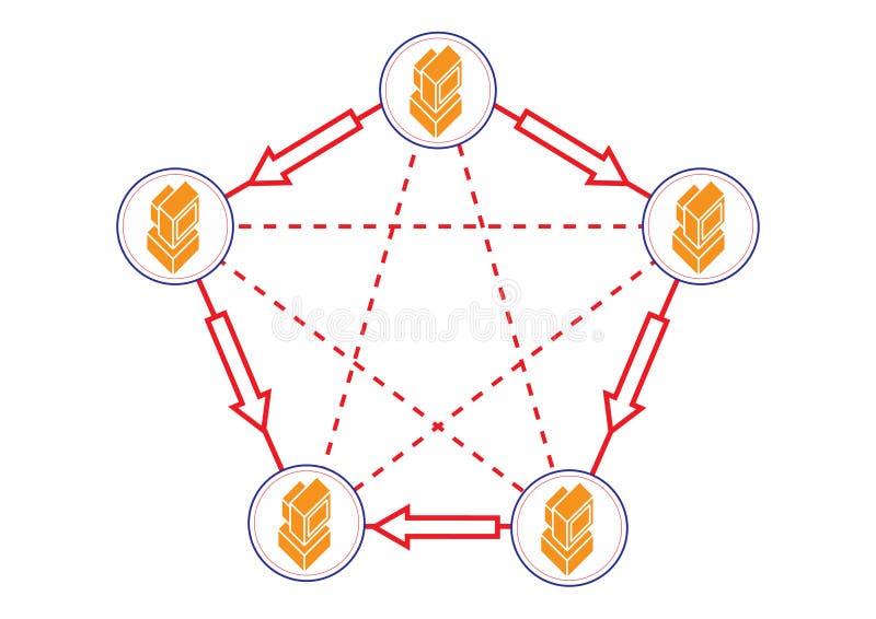 Data Packet Flow in Computer Distribution Stock Vector - Illustration ...