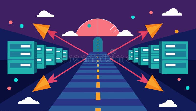 Data Packets in the Form of Arrows Flying through a Digital Tunnel ...