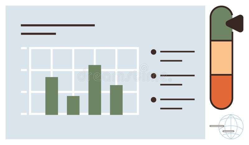 Data Performance Dashboard with Bar Chart, Bullet Points, and Progress ...