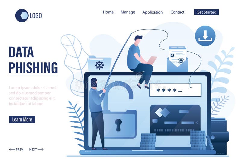 Hacker Attack Landing Page Template. Internet Piracy Technologies ...