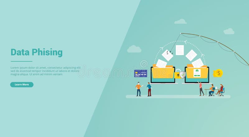 Data Phising for Website Template or Landing Homepage Banner - Vector ...