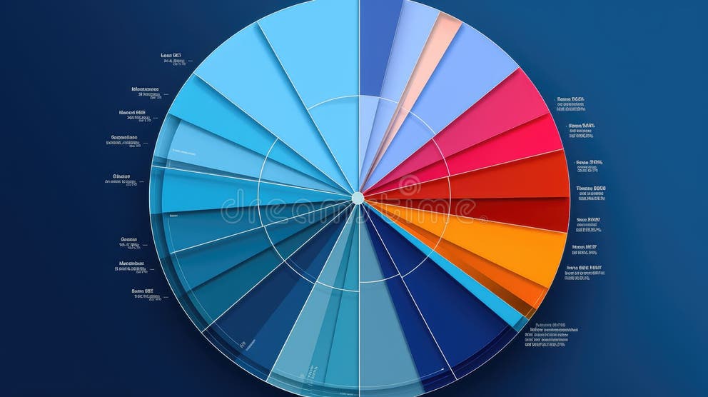 Data pie chart blue stock illustration. Illustration of statistics ...
