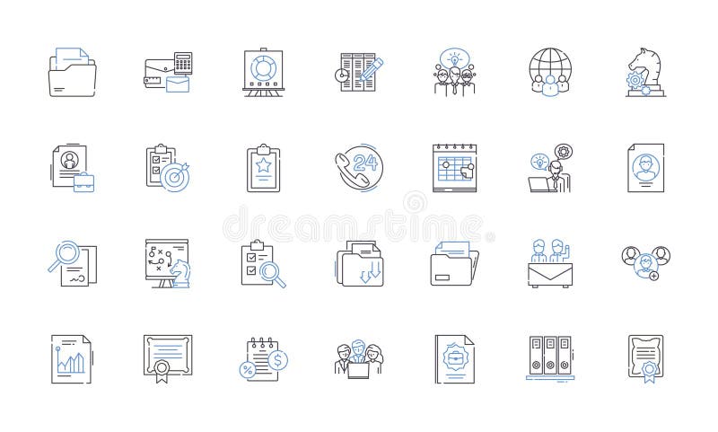 Data Pipeline Line Icons Collection Integration Extraction Transformation Loading Etl