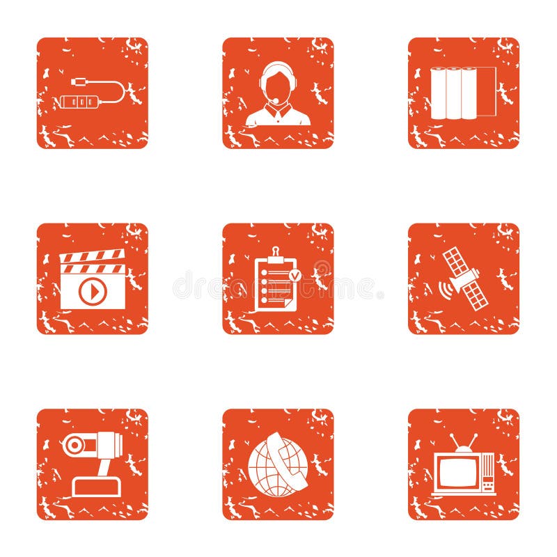 Data Point Icons Set, Grunge Style Stock Vector - Illustration of ...