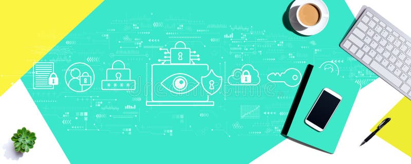 Data Privacy Concept with Computer Keyboard and Office Items Stock ...