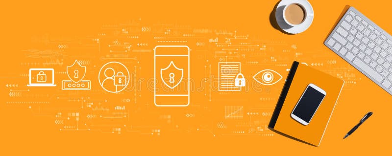 Data Privacy Concept with Computer Keyboard and Office Items Stock ...