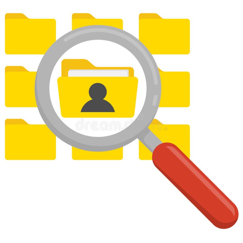 Data Privacy Concept with File Folders and Magnifier, Representing ...