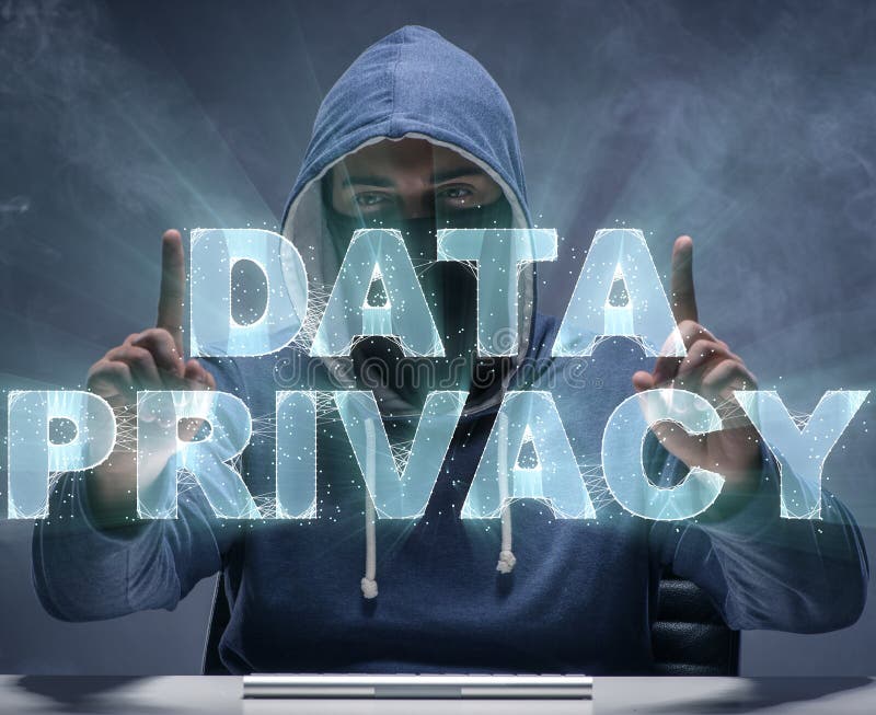 Data Privacy Concept with Hacker Stealing Personal Information Stock ...