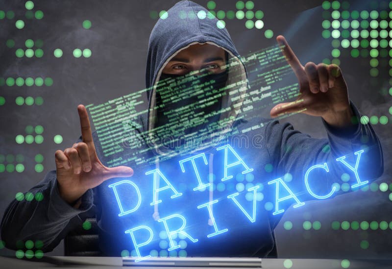 Data Privacy Concept with Hacker Stealing Personal Information Stock ...