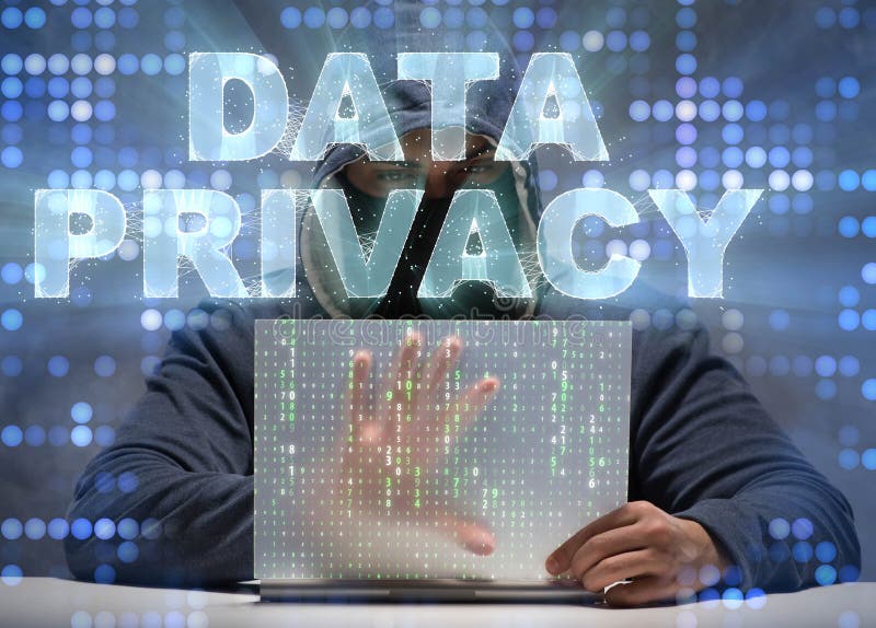 Data Privacy Concept with Hacker Stealing Personal Information Stock ...