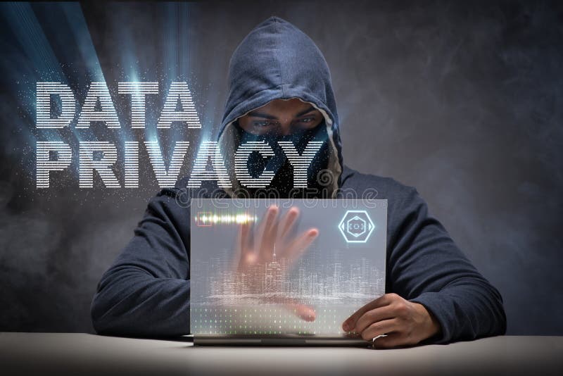 The Data Privacy Concept With Hacker Stealing Personal Information