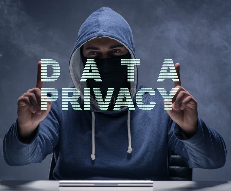 Data Privacy Concept with Hacker Stealing Personal Information Stock ...