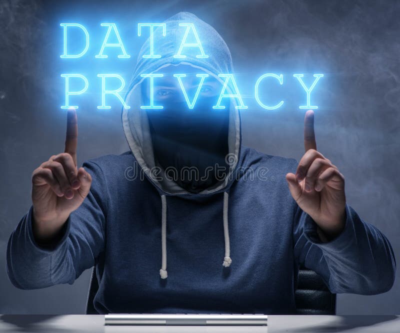 Data Privacy Concept with Hacker Stealing Personal Information Stock ...