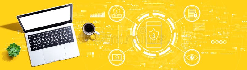 Data Privacy Concept with a Laptop Computer Stock Photo - Image of tech ...