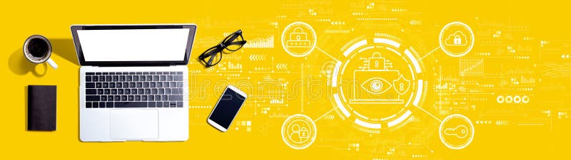 Data Privacy Concept with a Laptop Computer Stock Image - Image of lock ...