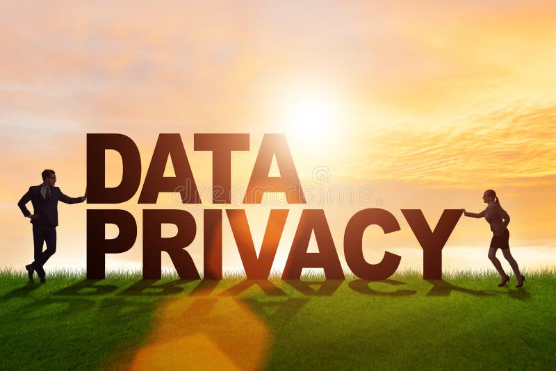 The Data Privacy Concept in Modern it Technology Stock Image - Image of ...