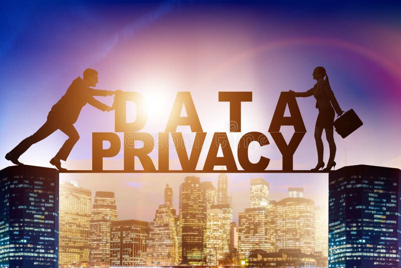 The Data Privacy Concept in Modern it Technology Stock Image - Image of ...