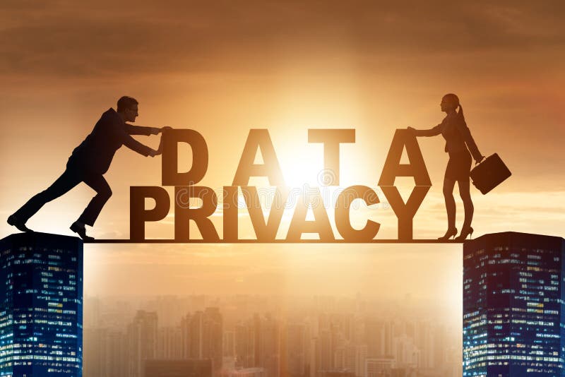 The Data Privacy Concept in Modern it Technology Stock Image - Image of ...