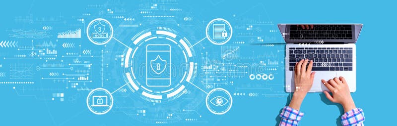 Data Privacy Concept with Person Using a Laptop Stock Photo - Image of ...